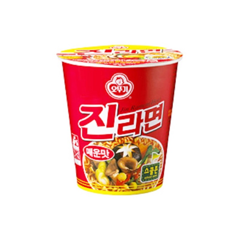 OTTOGI Jin Cup Ramyun (Hot) 65g-Instantní Nudlová Polévka